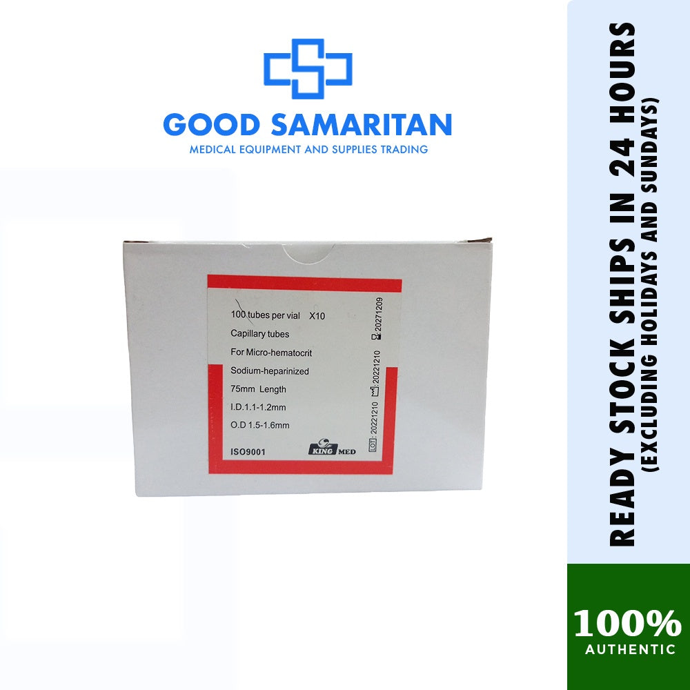 Capillary Heparinized Tube Red Tip 100pcs – Good Samaritan Medical